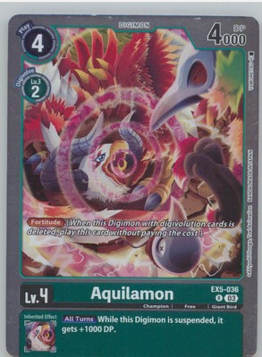 Digimon TCG Aquilamon EX5-036 R Foil Animal Colosseum NM | eBay