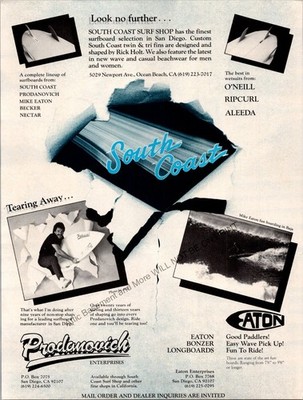 South Coast Surf Shop Print Ad Wall Decor Ephemera Ocean Beach, CA | eBay