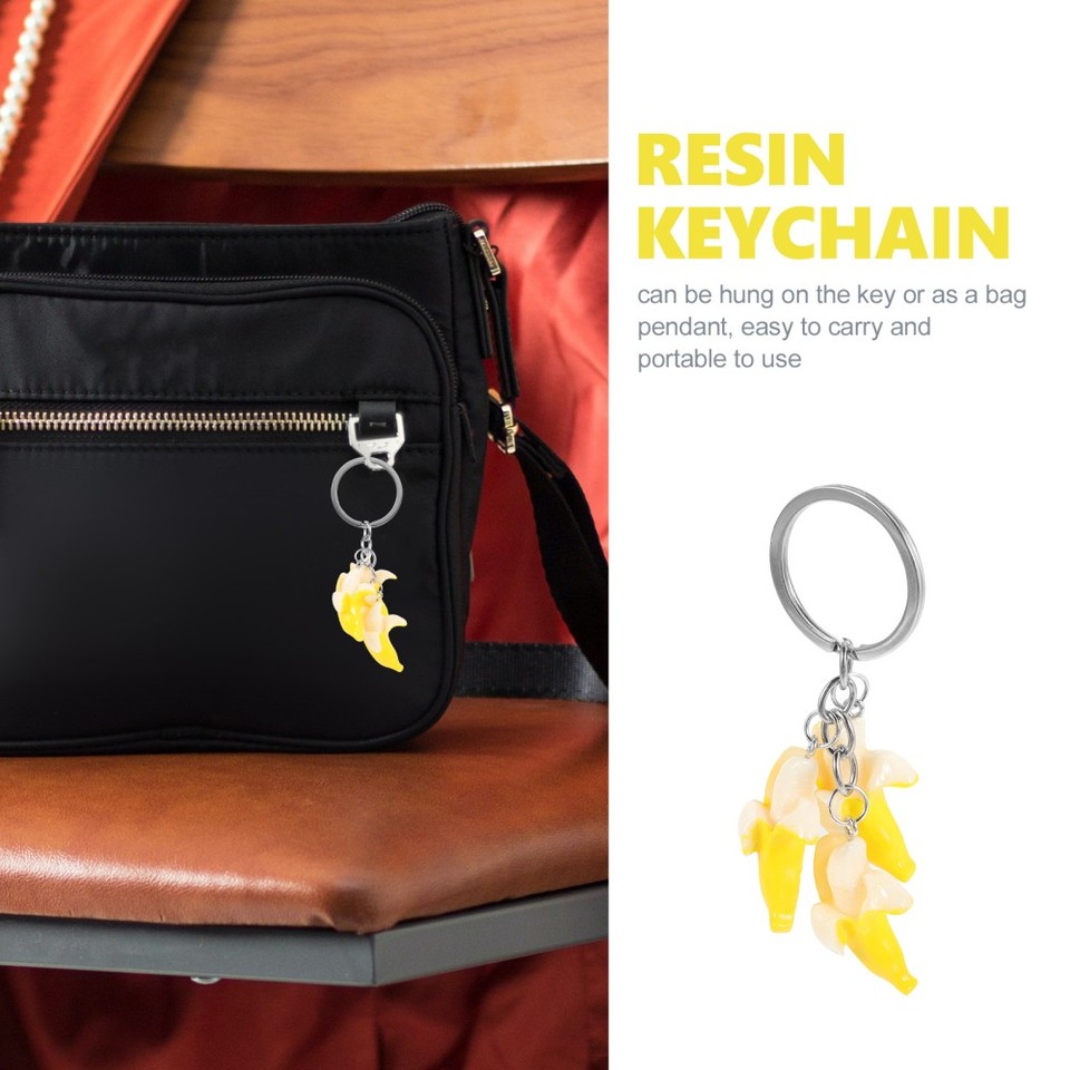 Banana Key Ring Soft Peel Pendant Keyring Miss Keychain Women Charm ...