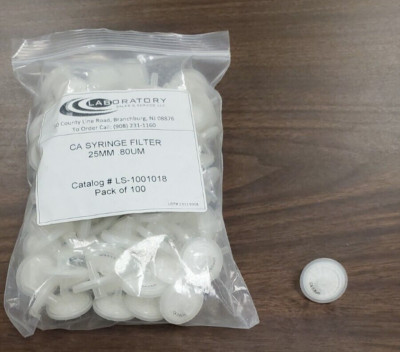 SYRINGE FILTER, CA, 25MM .8UM PK/100 | eBay