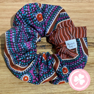 First Nations / Aboriginal Art Purple, Green, Tan Cotton Standard ...