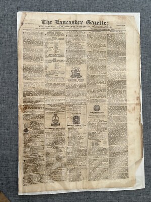 THE LANCASTER GAZETTE 24th DECEMBER 1824 VINTAGE NEWSPAPER | eBay UK
