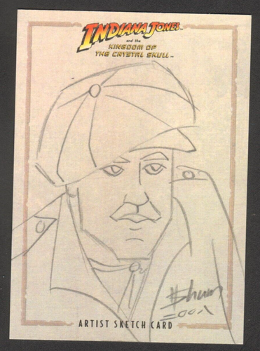 INDIANA JONES KINGDOM OF CRYSTAL SKULL ORIGINAL SKETCH ART CARD HOWARD ...