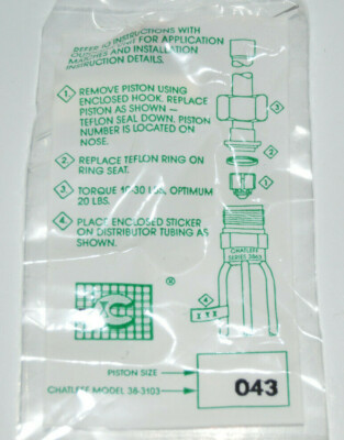 Armstrong Lennox Danfoss HVAC Piston Orifice Kit .043 Orfice Chatleff ...