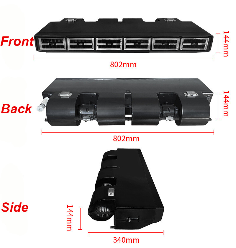 12V Universal A/C Kit Truck Cab Bus Air Conditioner Underdash 6 Vents ...