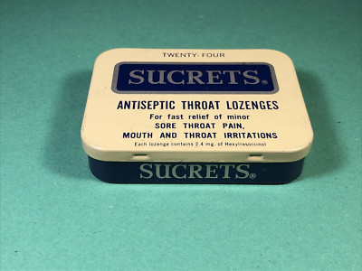 Vintage Sucrets | Tin Metal Antiseptic Throat Lozenges Box | Made in ...