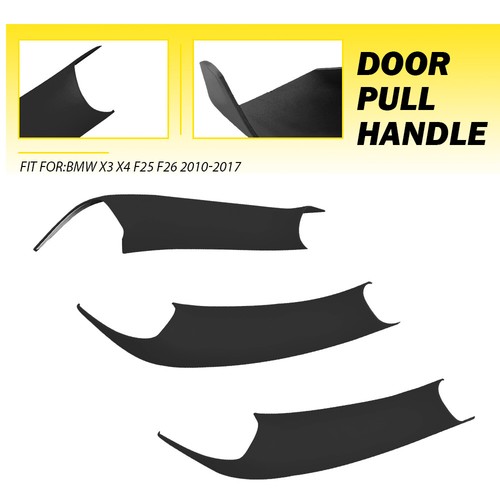 3x Interior Door Pull Handle Trim Cover Black For BMW X3 X4 F25 F26 ...