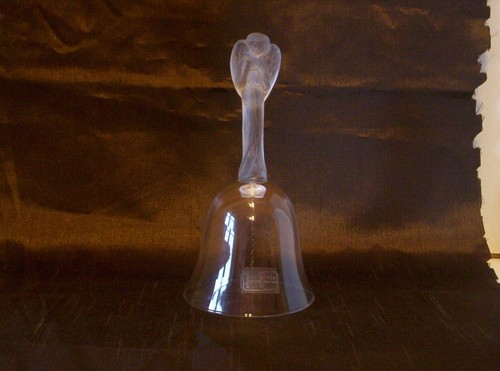 Hand Blown Crystal Bell W/Satin Glass Angel By Schmid Design Studio | eBay