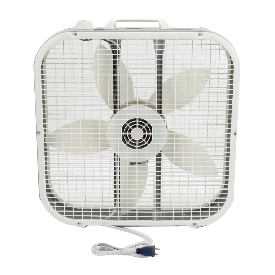 20" Classic Box Fan with Weather-Resistant Motor, 3 Speeds, 22.5" H ...