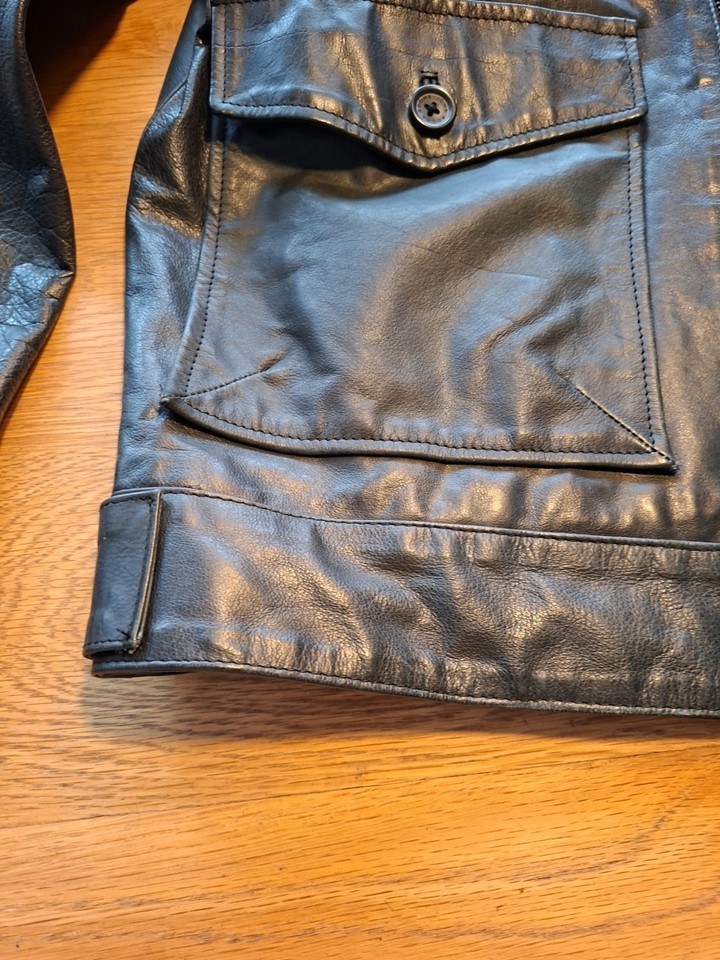 Mens Rocha John Rocha Black Leather Biker Style Jacket. Black. Small ...