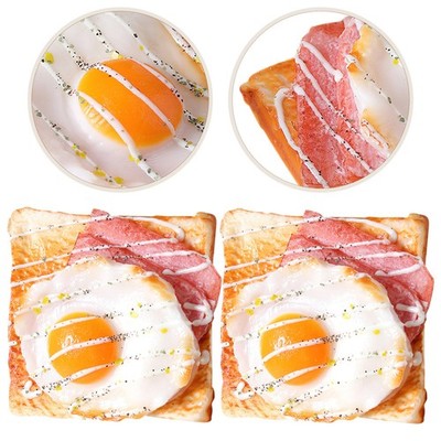 2pcs Simulation Toast Slices Models - Lifelike Sliced Bread Props Party ...