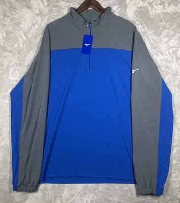 Mizuno Pro Comp L/S Baseball Batting Jacket Men’s XXL 2XL Blue Gray New ...