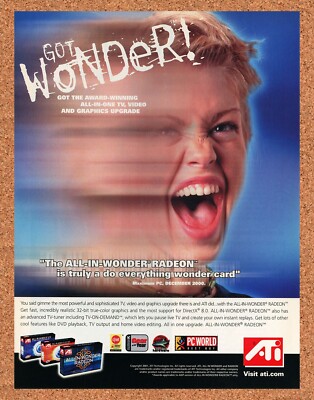ATI Radeon 32-Bit All In Wonder Original 2002 Ad - PC Video Card Promo ...