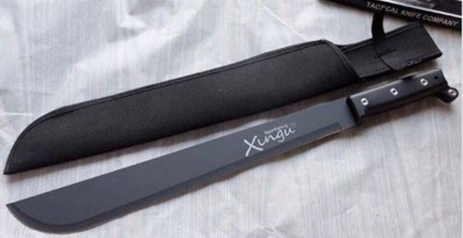 Machete 45cm Black Steel Blade Strong ABS Handle HD Sheath Survival ...