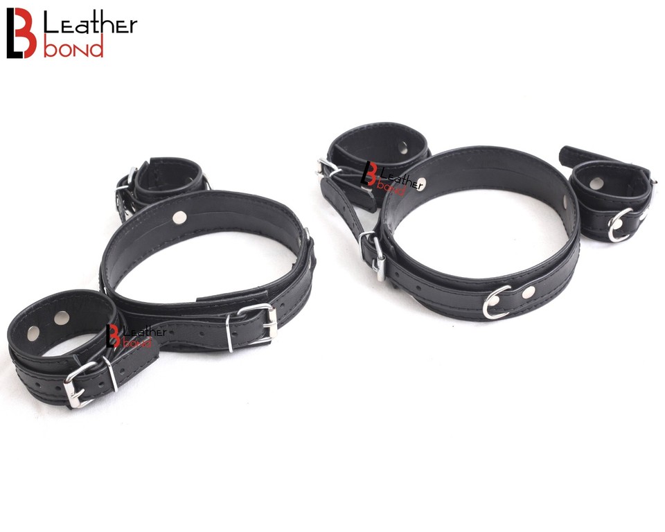 Frog-Tie Restraint Set Bondage BDSM Cosplay Thigh Wrist Ankle Cuffs Toy ...