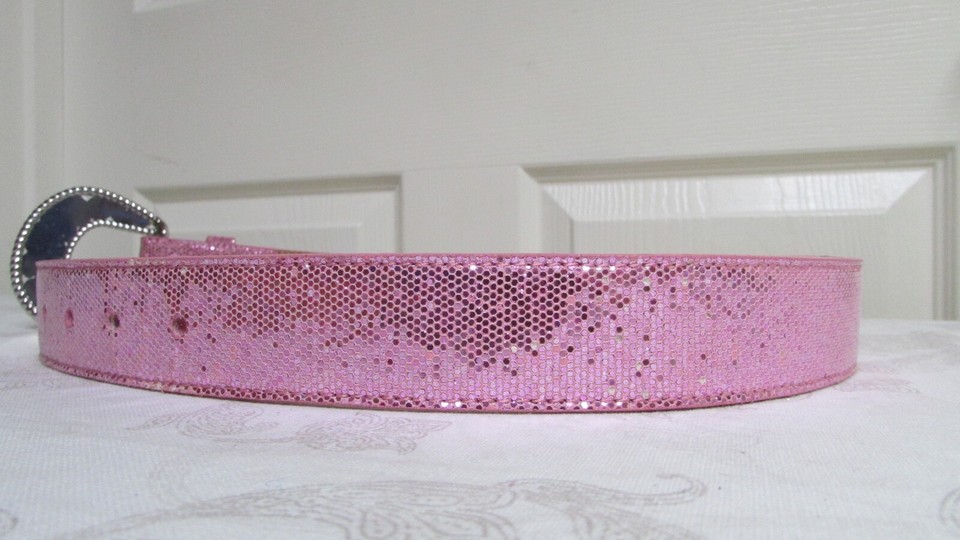 3D 3219 Pink Glitter Belt With Jeweled Buckle Western Kids Girl Size 26 ...