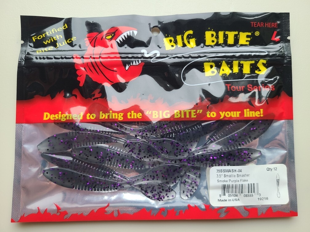 Big Bite Baits 3 1/2" Smallie Smasher 12pk (Smoke Purple Flake) | eBay