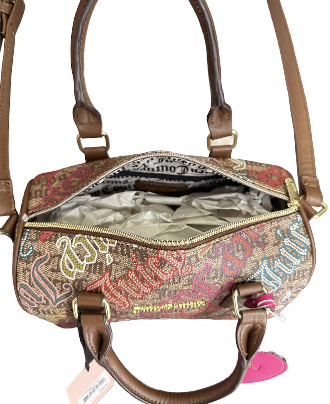 New Brown Juicy Couture Purse Crossbody Satchel Bag Chestnut Chino MSRP ...