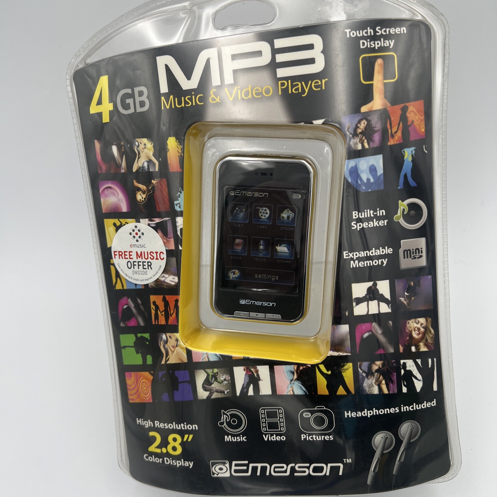 Emerson EMP414-4 4GB MP3 Music & Video Player 1.8" Color Display for ...