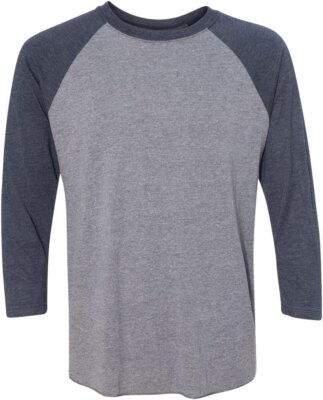Next Level Tri-Blend 3/4 Raglan Tee, Vintage Navy/Premium Heather, X ...