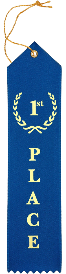 Flat Carded Award Ribbons 1st 2nd 3rd 4th 5th Place, Blue Red White ...