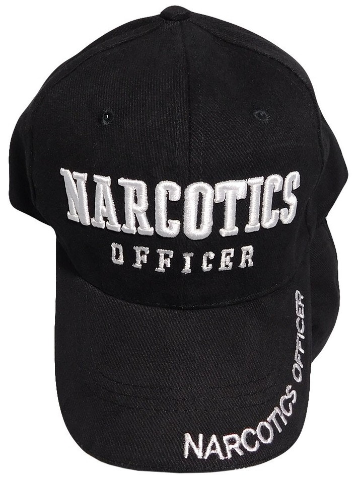 Narcotics Officer 3D Letters Black Cotton Adjustable Embroidered Cap ...