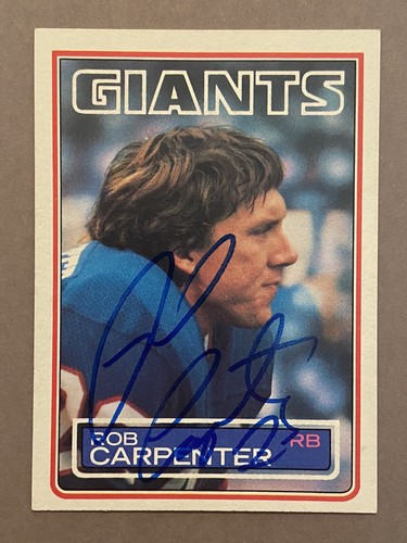 ROB CARPENTER Signed 1983 Topps #122 Oilers Giants Miami Redhawks ...