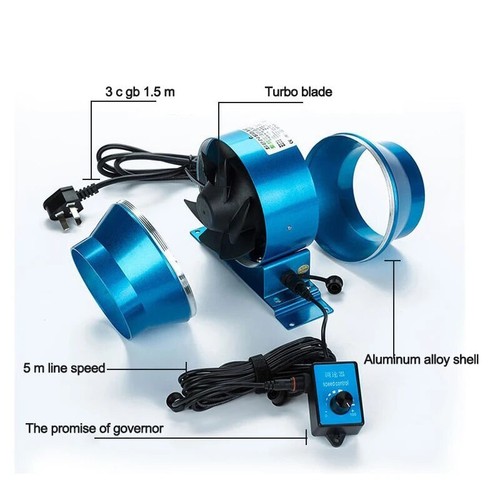 SE-A100 4 " Electric Ventilation Fan Straight Edge Pressure Duct ...