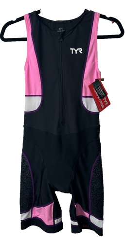 NEW TYR Triathlon Carbon Zipper Back Short Tri Suit w/ Pad UNISEX Sz L ...