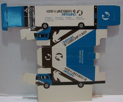 Kent H. Landsberg Paperland cardboard punch out truck bank | eBay