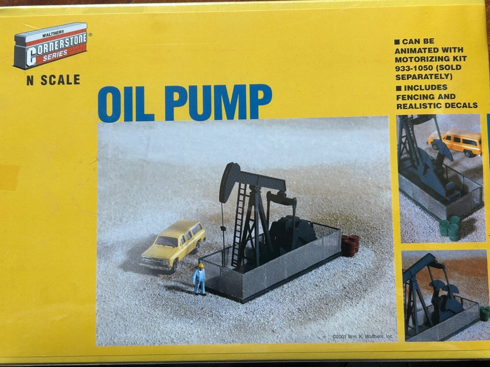OPERATING HORSE HEAD BEAM OIL PUMP w/MOTOR - N Scale KIT WALTHERS 933 ...
