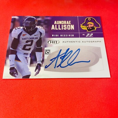Aundrae Allison .. ROOKIE AUTO .. East Carolina / Vikings .. 2007 Hit ...