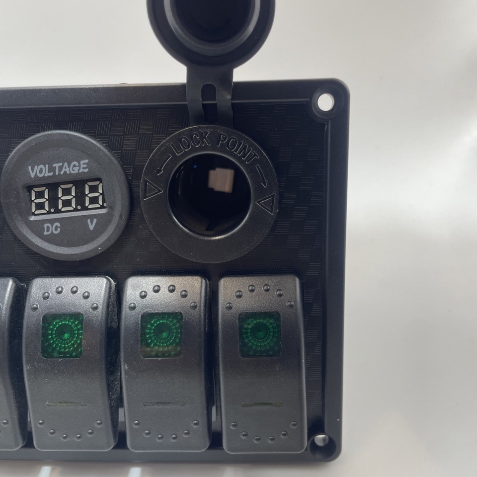 5 Gang Rocker Switch Panel 12V Switch Panel For Boat Waterproof (Green ...