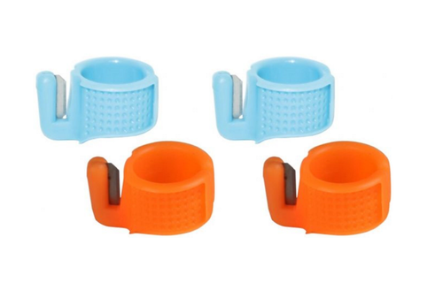 PACK OF 4 SEWING Thimble Plastic Ring w/ THREAD cutter US SELLER FREE ...