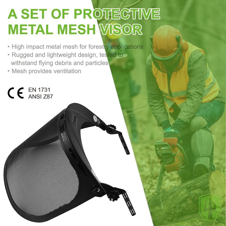 Replacement Metal Mesh Visor for Safety Helmets Chainsaw Protection ...