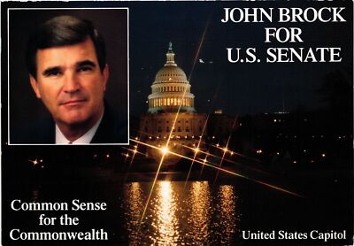Vintage Postcard 4x6- JOHN BROCK FOR U.S. SENATE, UNITED STATE CAPITOL ...