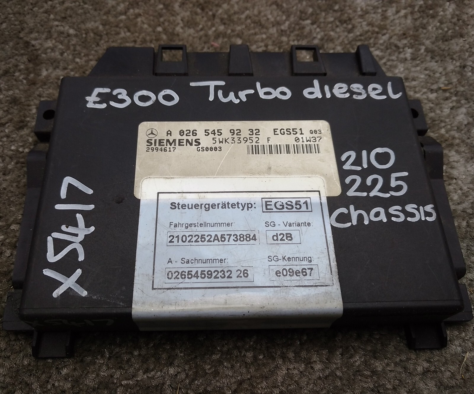 Mercedes Gearbox Control Unit Transmission ECU W210 E300 TD OM606 ...