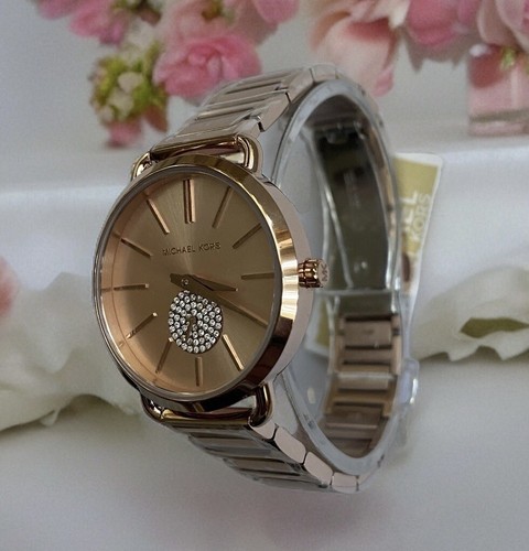 Michael Kors MK4331 Women's Portia Three-Hand Rose Gold-Tone Steel ...