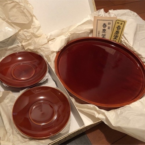 Hida Takayama Shunkei Lacquer Tray Tea Bowl 5 Pieces Traditional Craft ...