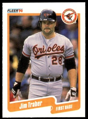 1990 FLEER Baseball Trading Card - JIM TRABER #193 - Baltimore Orioles ...