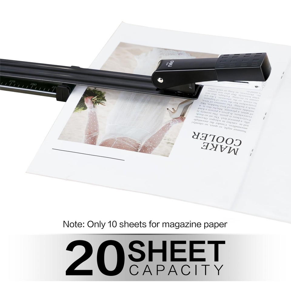 Deli Long Reach Stapler With 1000 Staples, 20 Sheet Capacity, Long Arm ...