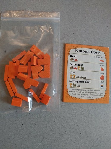Settlers of Catan ORANGE Replacement Pieces 4 Cities 5 Settlements 15 ...