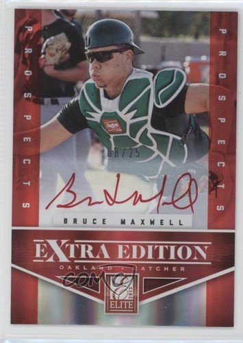 2012 Elite Extra Edition Prospects Red Ink Signatures /25 Bruce Maxwell ...