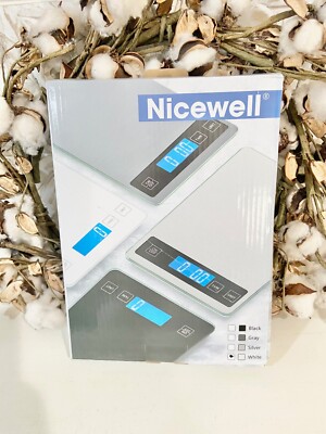 Nicewell Food Scale, 22lb Digital Kitchen White Scale Weight Grams | eBay