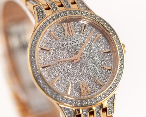 Bulova Femmes Fantôme Quartz Cristal Swarovski Poignet Montre 98L235 | eBay