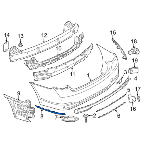 NEW OEM BMW 7 G11 G12 REAR RIGHT BUMPER CORNER MOLDING 51127365560 ...