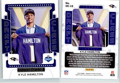 Kyle Hamilton 2022 Panini Rookies & Stars Draft Class DC-13 RC ...