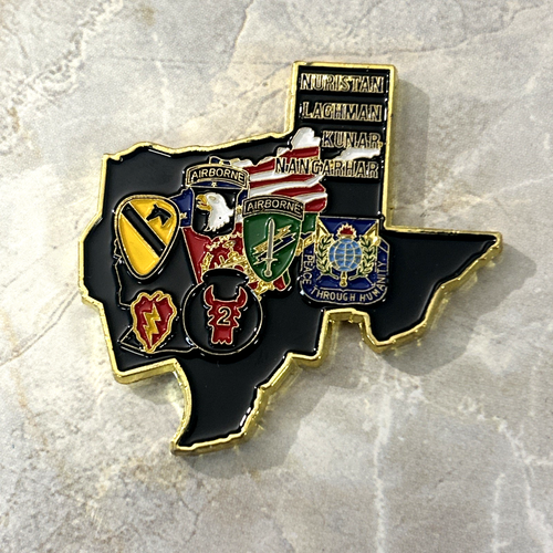 Challenge Coin Airborne Ranger Texas Shaped Poker Cards Kunar ...