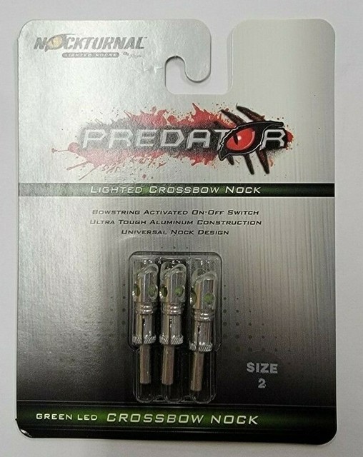 Nockturnal Predator Green Lighted Archery Crossbow Nock 3pk Knocks Size ...