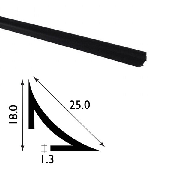 PVC Scotia Trim Moulding – Plastic Edge Trim 2.44metres, 8ft Black ...